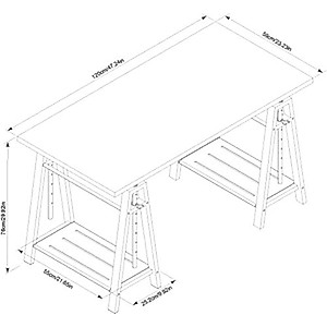 Signature Design by Ashley Irene Industrial Adjustable Desk, Beige & Gray