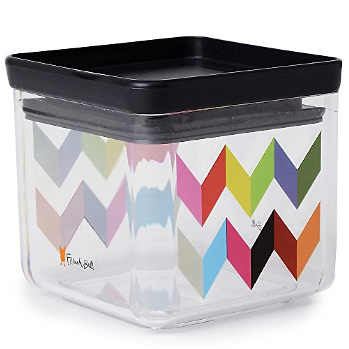 French Bull Ziggy Plastic BPA Free Leak-Proof Cereal and Dry Food Storage Container with Lid-Pantry, Kitchen, Snacks, Airtight, Stackable, Organization, 24 oz