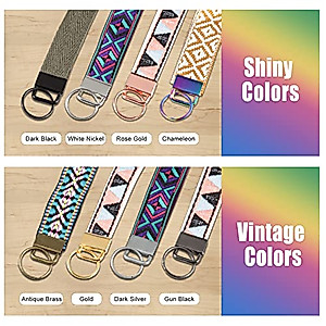 LEONTOOL 48 Pcs Key Fob Hardware Set 8 Colors Keychain Fob Hardware 1.25 Inch for Wristlet Keychain, Key Lanyard and Key Chain Making