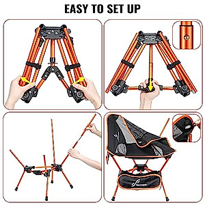 Sportneer Lightweight Portable Folding Camping Chair, Beach Camp Chairs for Adults Foldable Compact Backpacking Chair Outdoor Collapsible Chair for Camping Hiking Lawn Picnic Outside Travel