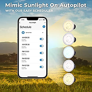 HAUS BRIGHT Smart LED Grow Light Bulb - Dimmable Warm, Cool & Daylight | Schedule & Timer | Full Spectrum Grow Lights Indoor Plants | Grow Lamp | E26/27 | 20W with 288 PPFD