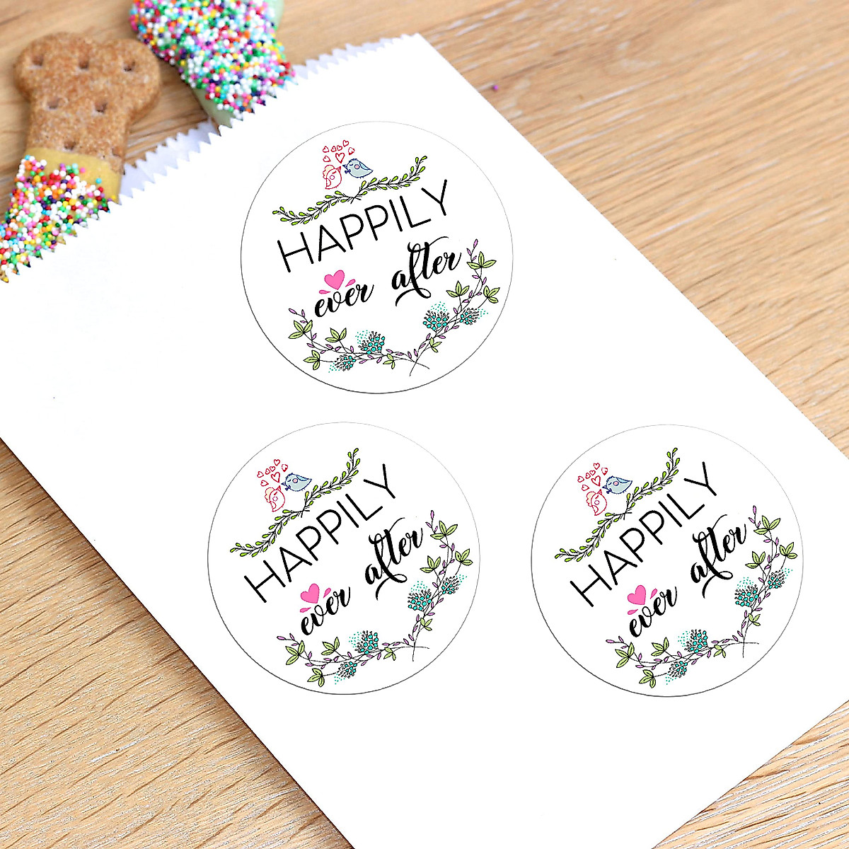 Happily Ever After Wedding Favor Wedding Stickers Wedding Favor Gift Labels Stickers-120PCS