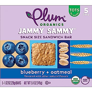 Plum Organics Sandwich Bars | Jammy Sammy | Variety Pack | 6 Count | Organic Snack for Kids, Toddlers | New Look, Packaging May Vary