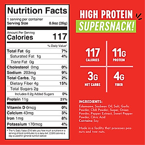 The Only Bean Crunchy Roasted Edamame Snacks Pack (Sriracha), Protien Keto Food, Gluten Free, Asian Chinese Korean Japanese Snacks, Hot Spicy Snack Low 100 Calorie, 0.9oz 10 Pack