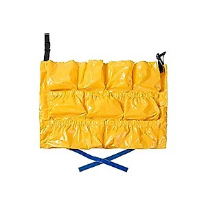 Yellow Trash Can Caddy Bag for Garbage Bins- Fits 32-50 Gallon Can & 12 Storage Pockets & Heavy Duty Vinyl Construction, Ideal for Housekeeping /Maid Services/Janitorial Companies/ Cleaning Crews