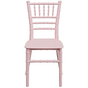 BizChair Child’s Pink Resin Party and Event Chiavari Chair for Commercial & Residential Use