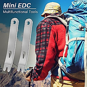 RONRONS 5 Pack Mini Stainless Steel Pocket Pry Bar Crowbar Multifunction EDC Tool Survival Opener