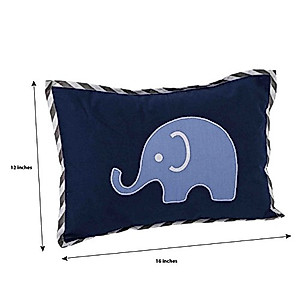 Bacati - Elephants Blue/Grey Dec Pillow