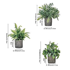 Daxi Events 3 Pack Mini Potted Artificial Plants,Fake Greenery Plants, Faux Plastic Plants Topiaries Indoor,Small Decor for Home Bathroom Farmhouse Office Room Desk Shelf Table Centerpieces