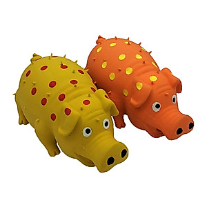 Hoiasem 2 Pack Latex Pig Dog Toys That Oinks for Small Medium Large Dogs
