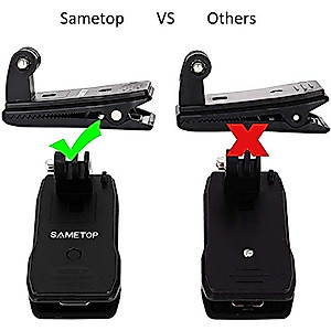 Sametop Backpack Strap Mount Quick Clip Mount Compatible with Gopro Hero 11, 10, 9, 8, 7, 6, 5, 4, Session, 3+, 3, 2, 1, Hero (2018), Fusion, Max, DJI Osmo, Xiaomi Yi Action Cameras