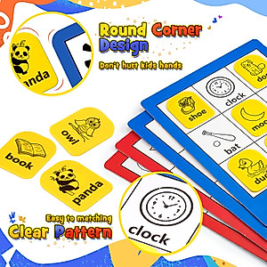 SAITCPRY Bingo Board Games for Kids Ages 4-8, Kids Board Game Preschool Game Sight Words Games Educational Games Family for Birthdays (Red)