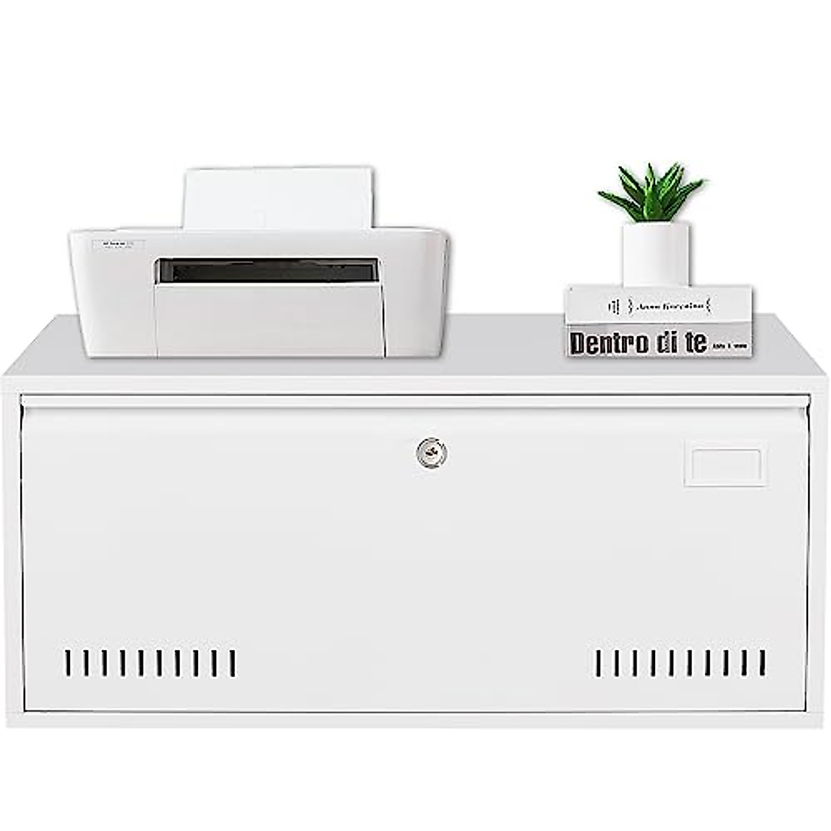 BUTISOW Lateral File Cabinets with Lock,1 Drawer Steel Wide Filing Organization Storage Cabinets,Home Office Furniture for Hanging Files Letter/Legal/F4/A4 Size (Mechanical-White)