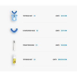 Kids Electric toothbrushe and Foam toothpaste, Children U Shaped Ultrasonic Automatic Toothbrush with 3 Brush Heads, 3 Cleaning Modes, Automatic Timer Tooth Brush for toddler, (Age 2-8,Bue) (Bue)