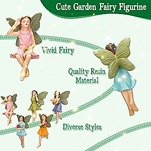 19 Pcs Fairy Garden Miniatures Figures Resin Garden Mushroom House Figures Fake Pond Lawn Bridge Water Well Lighthouse Water Well Bridge Figurines Cake Topper for Plant Pots Bonsai Decoration