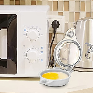Chef Buddy Microwave Egg Maker, a Healthy Breakfast Cooking Utensil by Chef Buddy- Kitchen Essentials, Easy to Make- Holds Up to Two Eggs and Cooks in 45 Seconds , White