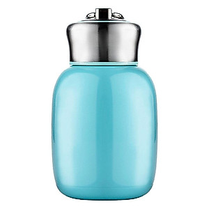 Generic 200ml Coffee Vacuum Flasks Stainless Steel Outdoor Cup Heating Mug for Kids, Keeps Drinks Cold Hot for 8 Hours, BPA Free - Blue, 6.5x13.8cm