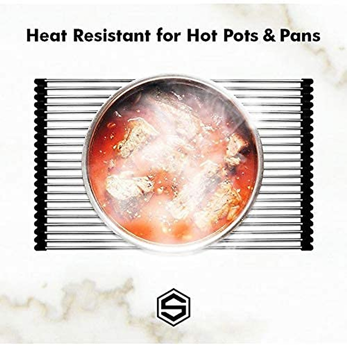 Strictly Sinks Stainless Steel Dish Drying Rack – Gold 21 X 13 Inches Roll Up Dish Drying Rack – Multipurpose Foldable Over The Sink Kitchen Drainer, Countertop Cooling Rack