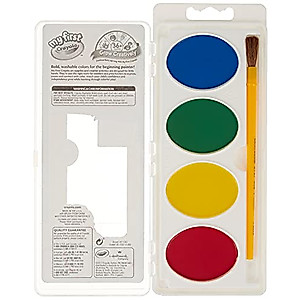 Crayola My First Washable Watercolors & Brush, Large Paints, Toddler Art Supplies, 4 Count