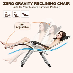 DoCred Comfy Chair, Folding Chair Recliner Chair for Bedroom and Living Room, Folding Reclining Patio Chairs Lounge Chair with Removable Cushion for Indoor Outdoor