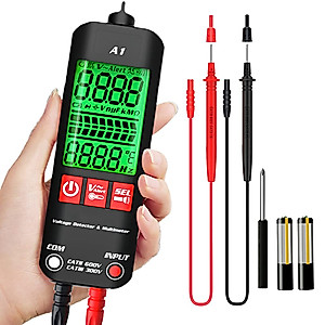 A1 Fully Automatic Anti-Burn Intelligent Digital Multimeter, Auto Senses The Zero and Fire Wires Tester Non-Contact Voltage Tester, Accurately Measures Voltage, Current, Conductor On/Off, Resistance