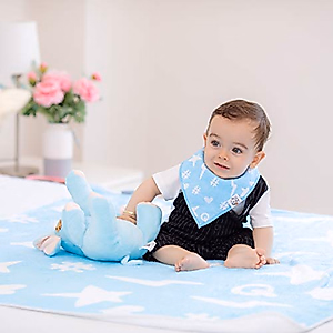 MeBlanky Baby Milestone Blanket-3X Fluffier Newborn Monthly Milestone Blanket-2in1-Swaddle ?n? Photo - 47?x47? Super Soft Fleece First Year Baby Blanket-Blue Photo Blanket for Baby Boys or Girls