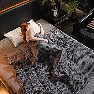 Weighted Blanket for Adult 15lbs Minky Dot Breathable Soft Throw Blanket for All Season,Heavy Blanket with Premium Glass Beads