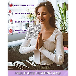 Hihealer Microwave Heating Pad for Neck, Shoulder, Back Pain Relief, Portable Heating Pad Microwave Cramp, Lavender and Flaxseed Filling, Female Self-Care Gift, Scentless (Paisley and Lavender, 7x12)