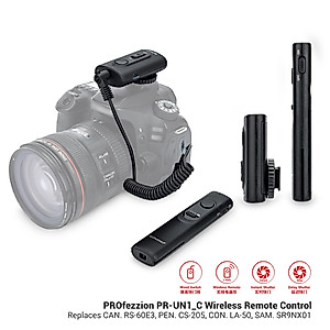 Camera Remote Shutter Release Wireless: [164'] Radio Control Accessories for Canon Rebel T7 T6 T5 T8i T7i SL3 EOS R RP R100 R7 R6 Mark II 90D 80D 70D 2000D, with AAA Battery & Removable Tripod Clip