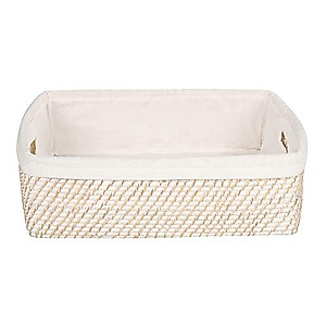KOUBOO 1060086 Laguna Liner, White-Wash Rattan Shelf Basket