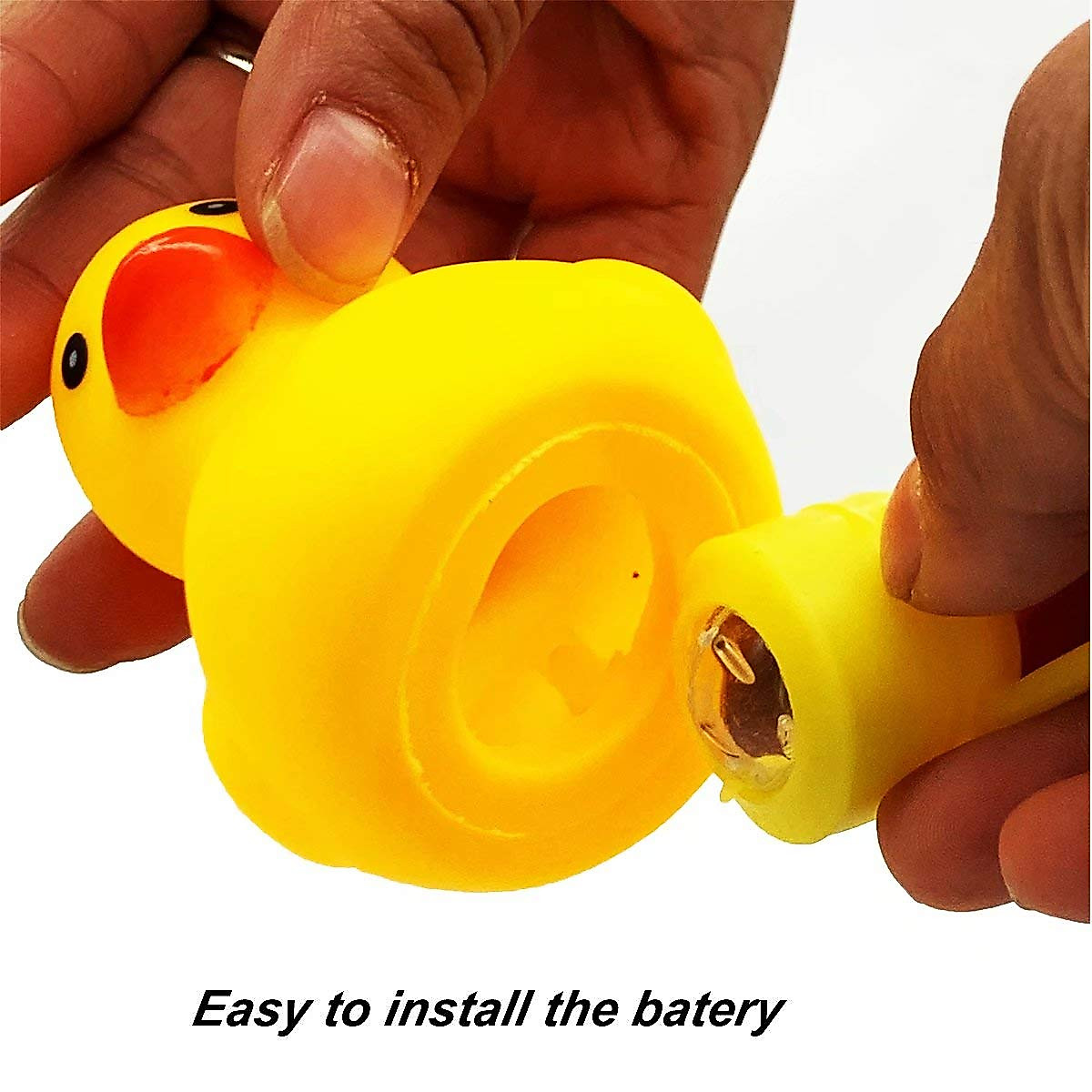 BYMYWAY Helmet Duck Bike Bell, Rubber Duck Helmet Toys Bicycle Light, Shining Duck Bicycle Handlebar Bell Light Horn Lamp for Sport Outdoor
