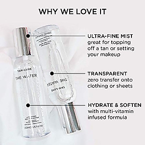 TAN-LUXE The Water - Medium/Dark - The Water Hydrating Self Tanner Mist - Vitamin Infused, Hydrating Tanning Water Mist - Cruelty & Toxin Free Spray Tanner