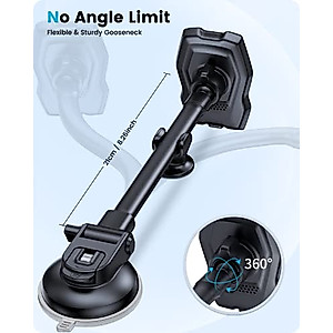 APPS2Car Fit for MagSafe Car Mount for iPhone Holder [17 N52 Magnets] Phone Holder for Car, Suction Cup 8in Long Arm Magnetic Phone Mount for Dashboard Windshield for iPhone 12/13/14 Magsafe Case