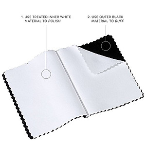 The Bling Factory Deluxe Microfiber Jewelry Cleaning & Polishing Cloth w/Dual Layers, 4 inch x 6 inch - 2 Pack