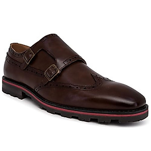 Nine West Men's Double Monk Strap Dress Shoes Oxford Shoes for Formal and Office Business Casual Durable & Comfortable-Markis-Brown-12