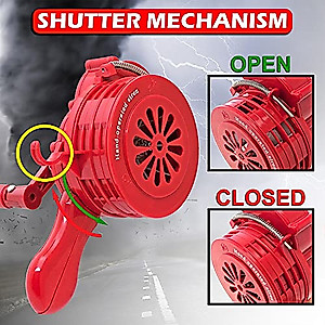 Vixen Horns Hand Crank Siren, Loud Portable Air-raid Hand Held Siren, Manual Operated Siren Horn, Handheld Fire Alarm Tornado Air Raid Siren (Plastic), VXS-1000P