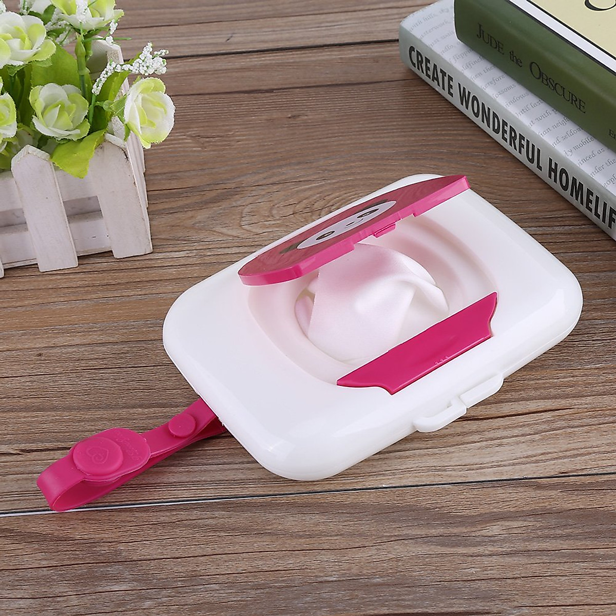 Wet Wipes Storage Box, Cute Baby Travel Wipe Case Child Wet Wipes Box Changing Dispenser Refillable Container for Home Bathroom Outdoor Storage Holder