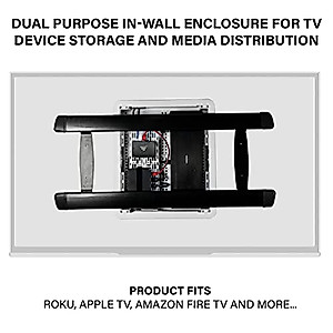 Legrand - OnQ 17 Inch Structured Media Enclosure, Electrical Box, Cable Management Box Dual Purpose In Wall Enclosure for TV Device Storage and Media Distribution, Recessed Media Box, White, ENP1700NA