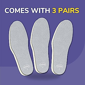Dr Scholl’s Go Sockless! Cushioning Insoles for Women Men Unisex, 3 Pairs, Trim to Fit - Absorbs Moisture to Keep Feet Dry, Shoe Inserts for Women Men with Plush Terry Cloth Layer for Added Comfort