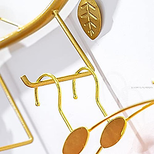 LZMZMQ Gold 3 Layer Bras/Panties Display Shelf, Wall Mounted Underwear Socks Camisole Storage Rack, Iron Frame, with 30 Hooks, for Retail Store