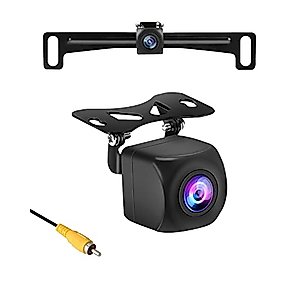 Upgraded Backup Camera for Car AHD Back up Night Vision Reverse Camera IP69 Waterproof Rear Front View Reversing Camera 140° Wide Angle CVBS|AHD Rearview License Plate Camera for Pickup Truck SUV RV