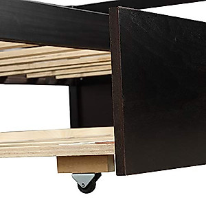 Harper & Bright Designs Wood Daybed with a Trundle, Trundle Daybed Twin Size, Sofa Bed for Living Room Bedroom. No Box Spring Required (Twin, Espresso)