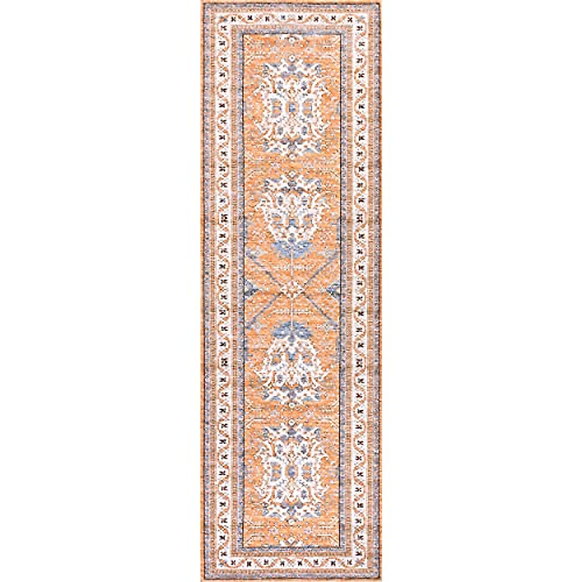 nuLOOM Sky Machine Washable Global Inspired Runner Rug, 2' 6" x 8', Rust