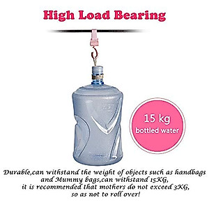 Stroller Hooks Multi Purpose Hook Hanger Clips for Diaper Bags,Purses,Shopping Bags,Perfect Stroller Accessory for Free Your Hands (Pink)