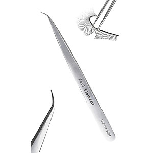 Tool Alement Canadian Stainless Steel Eyelash Extension Tweezers,14cm Semi Curve Eyelash Tweezers M-PK14-8007
