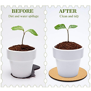 6 Pieces Cork Plant Mat Plastic Plant Mat Round Plate Pad for Garden, Courtyard, Pot Mat, Indoor Outdoor and DIY Craft Project (4 Inches, 6 Inches, 8 Inches)