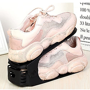 Bonlting 8pcs Shoe Slots Organizer Adjustable Shoe Stacker Double Layer Stack Shoe Holder Space Saver Shoe Rack Storage Shoe Stacker for Closet Organization