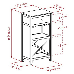 Winsome Ancona X Shelf Modular Wine Cabinet With 1-Drawer, Glass Rack, Dark Espresso (92745)