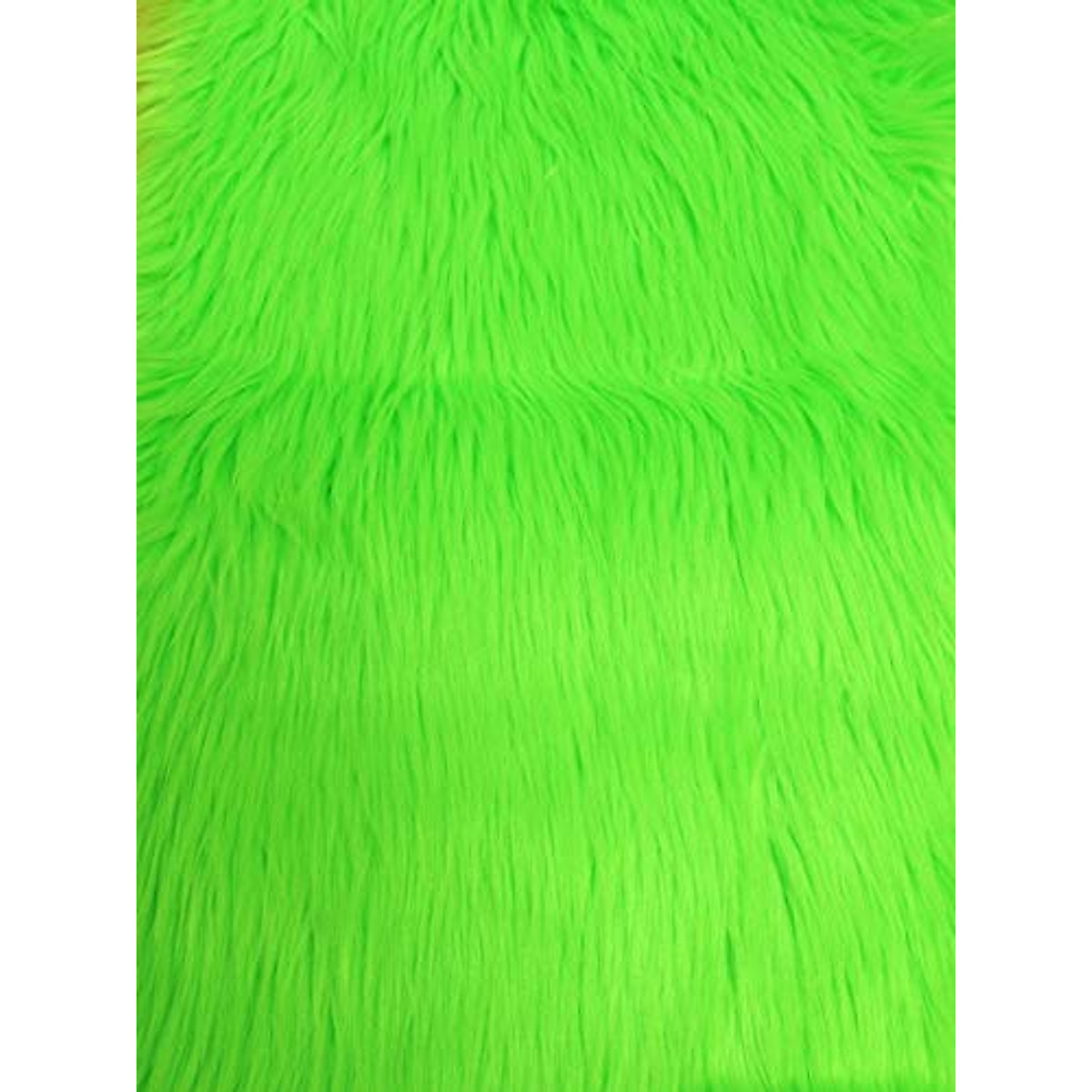 UV Reactive Solid Shaggy Faux Fur Fabric Sold by The Yard DIY Coats Costumes Scarfs Accessories Fashion (Neon Green)