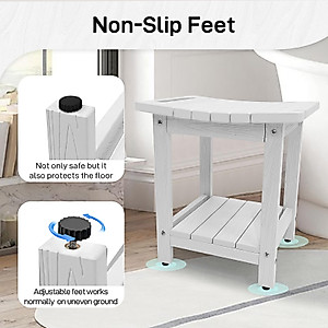Juserox HDPS Shower Bench, Inside Shower Chair for Shaving Legs, Waterproof 2-Tier Bath Spa Shower Stool for Adults Sitting, Weather -Resistant No-Slip Indoor Outdoor Shower Seat, White